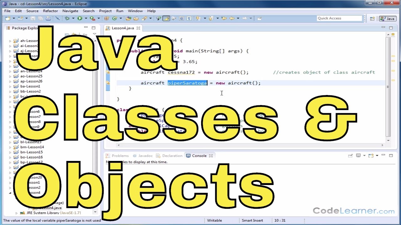 Java Programming Tutorial - 04 - Defining a Class and Creating Objects in Java