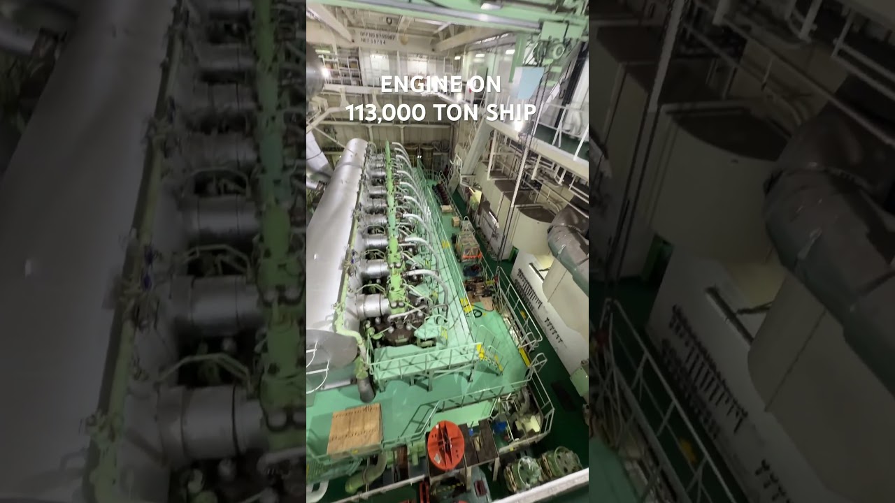 Ship engine on large container ship #shiplife #containership #cargoship #containerships