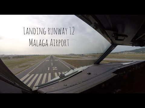 Approach and landing runway 12 Malaga airport (AGP LEMG)