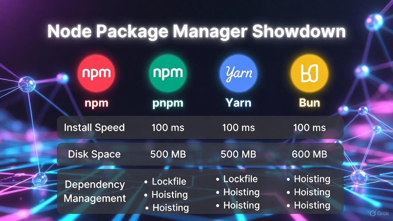 npm vs pnpm vs Yarn vs Bun: Which Package Manager is BEST? (Speed, Space & Performance Comparison)