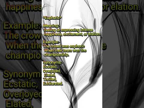 Word Of The Day "Euphoric" Synonyms For "Euphoric" #english #advancedenglish #synonyms