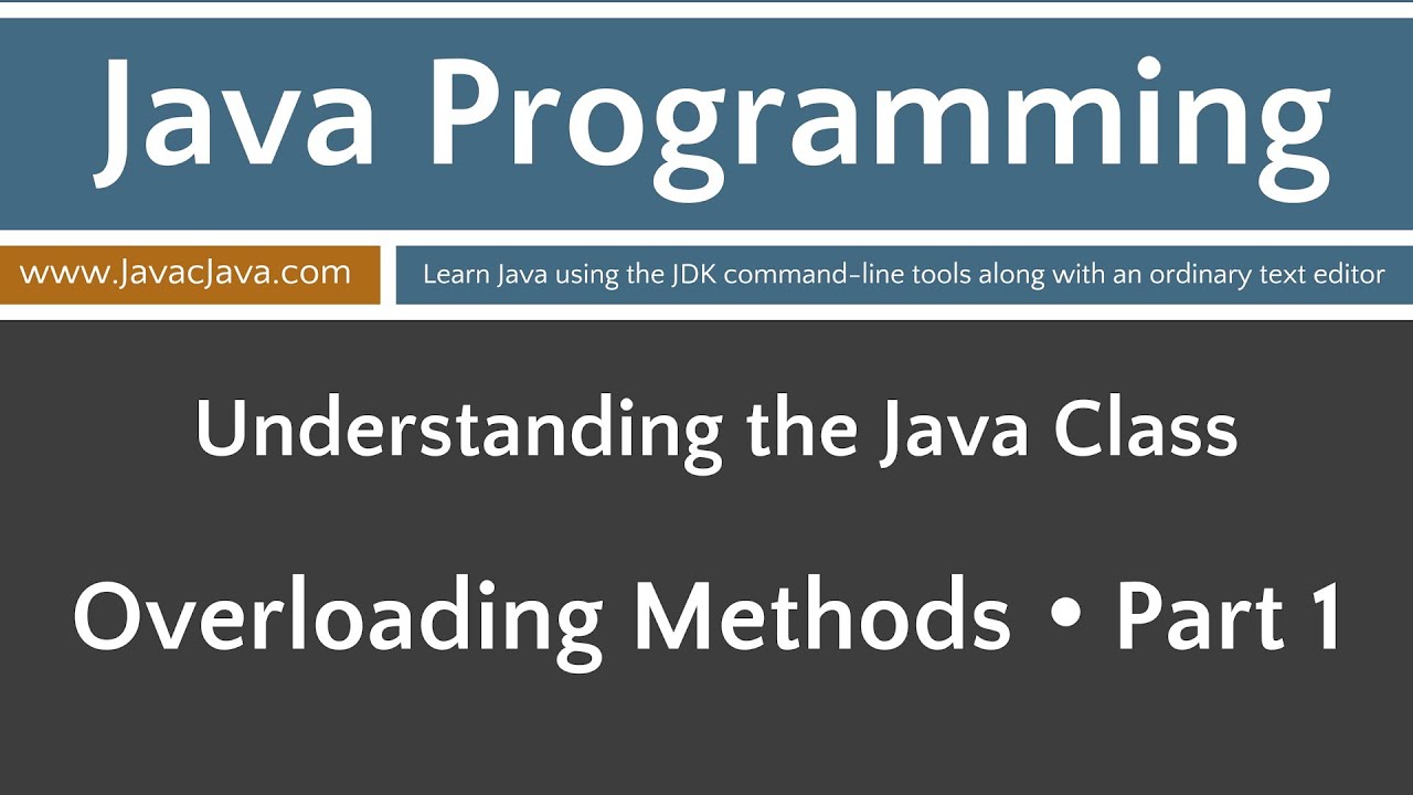 Learn Java Programming - Method Overloading Part 1 Tutorial