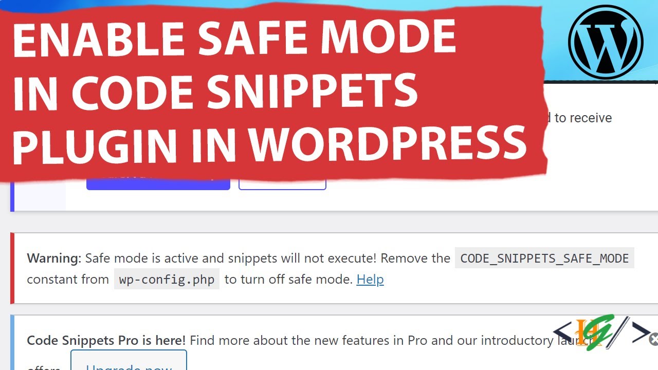 How to Activate Safe Mode in Code Snippets Plugin in WordPress