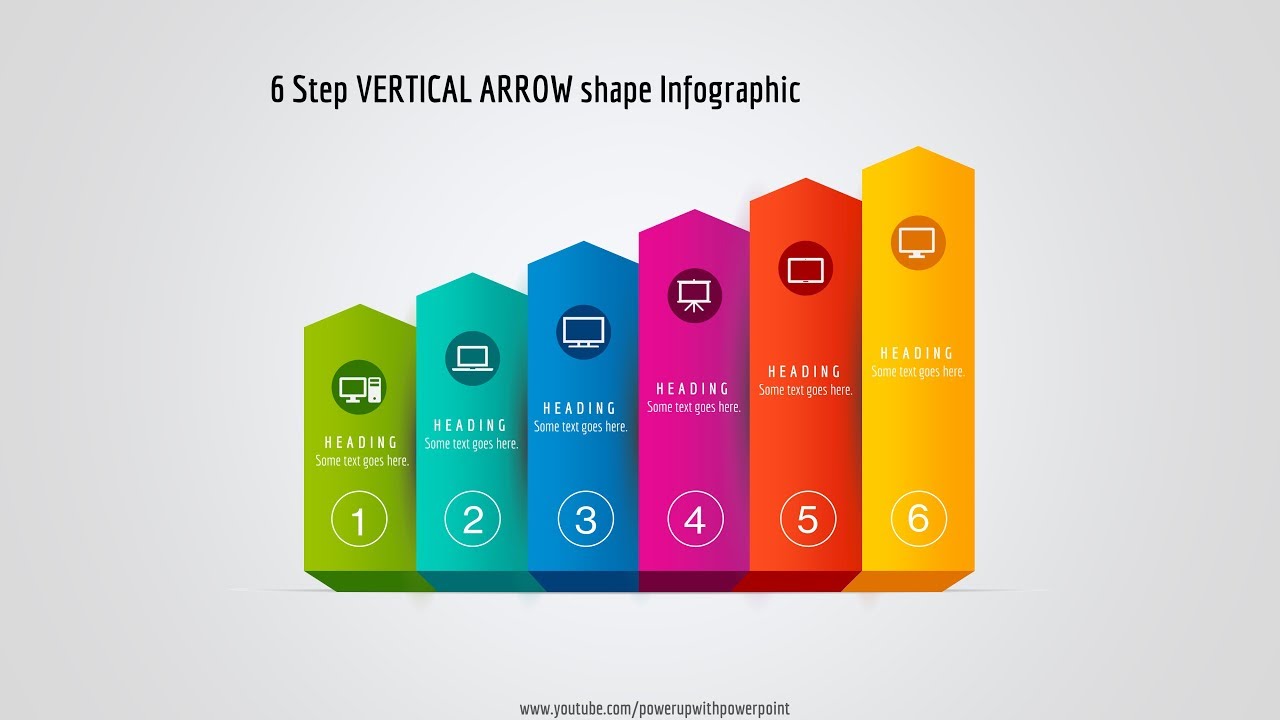 25.Create 6 Step VERTICAL ARROW Infographic|Powerpoint Presentation|Graphic Design|Free Template