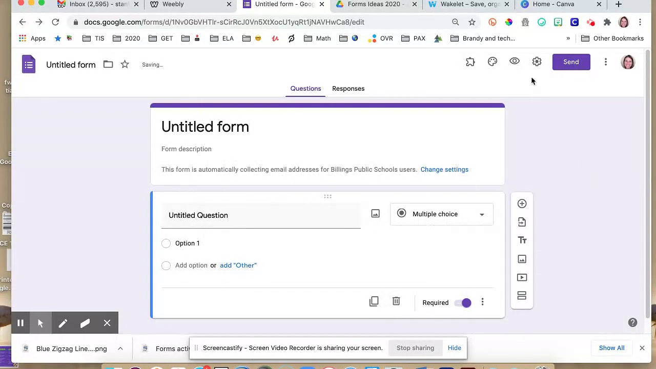 Google Forms Header Icons