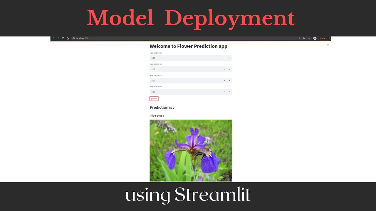 Deploy machine learning model | using streamlit | iris flower webapp