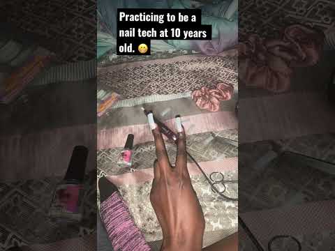 Practicing to be a nail tech at the age of 10๐ #fyp #shorts #nails