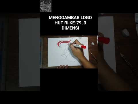 Menggambar logo HUT RI Ke-79, 3 Dimensi #hutri79 #logohutri79 #caramenggambar