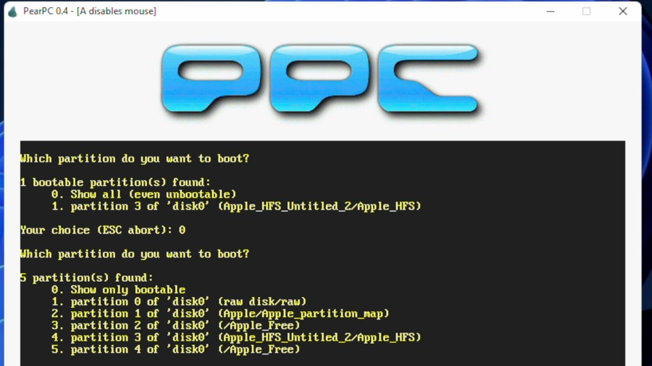 Using PearPC Mac Emulation in 2022!