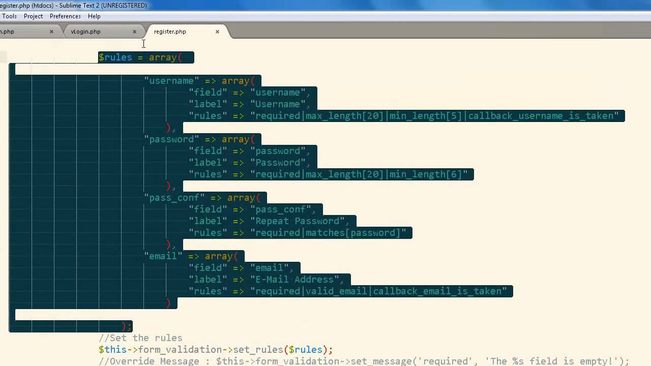 CodeIgniter - Login Tutorial Part 2 - Form Validation