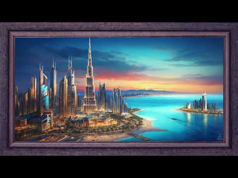 Tv Art Frame, Futuristic City | Screensaver | Wallpaper | No Music | 4K