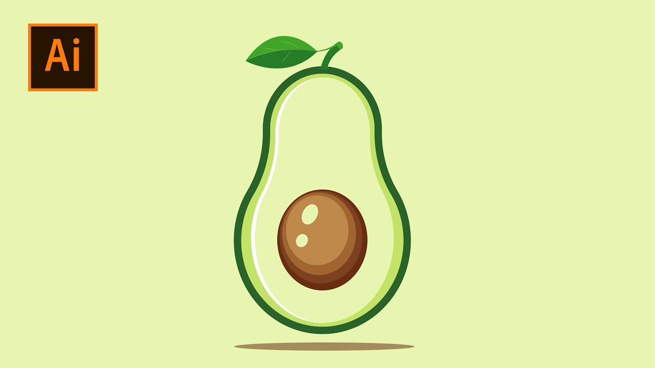 How To Create an Avocado Fruit | Vector Art Tutorial For Beginners | Adobe Illustrator CC