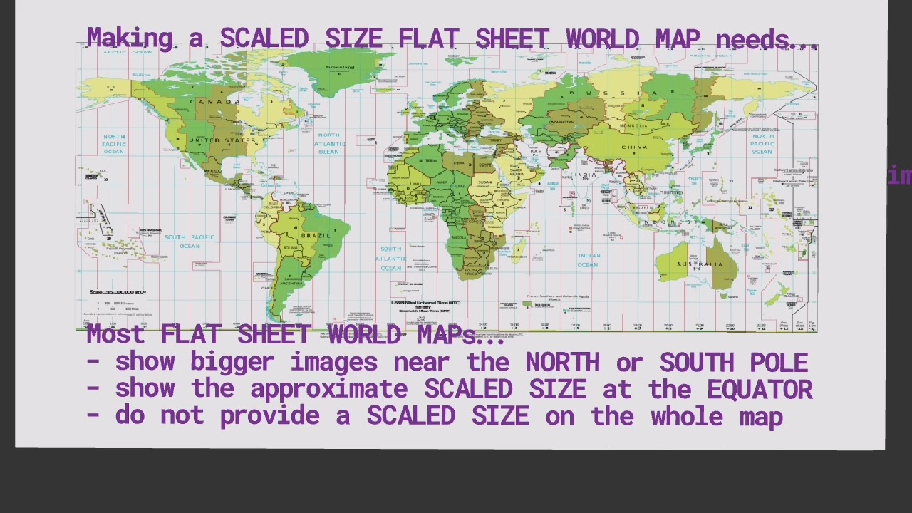 Learn: World Map with North Pole (Arctic) Ice and Antarctica