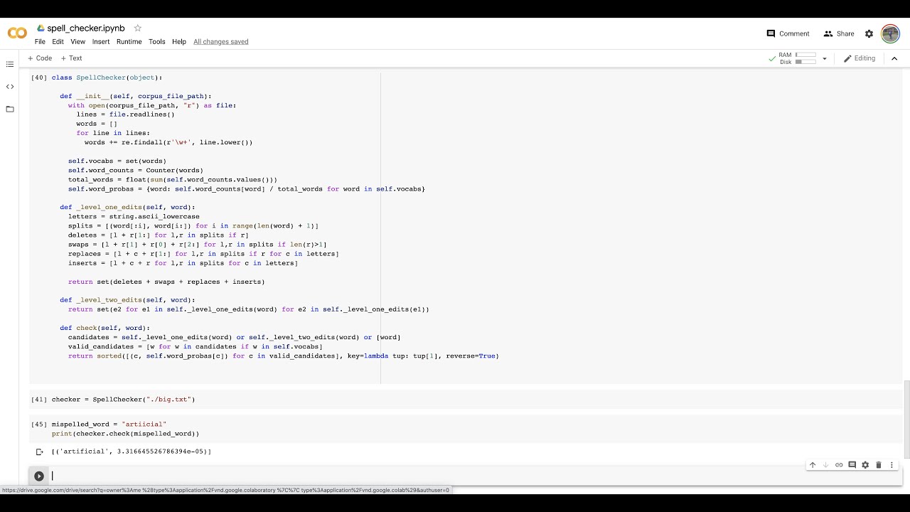 07 05 Project 1 : Building An AutoCorrect Spelling Checker
