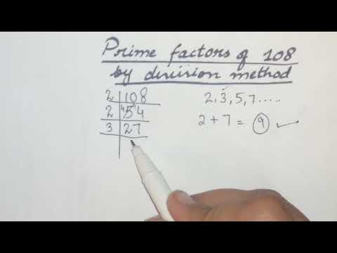 Prime factors of 108 | Factorization | factors of 108 |