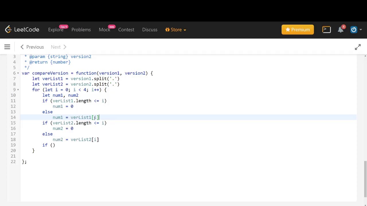 LeetCode Javascript #165 Compare Version Numbers (No Audio)