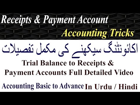 Accounting full tutorial - Receipt & Payment Account simple process in Urdu/Hindi Basic To Advance
