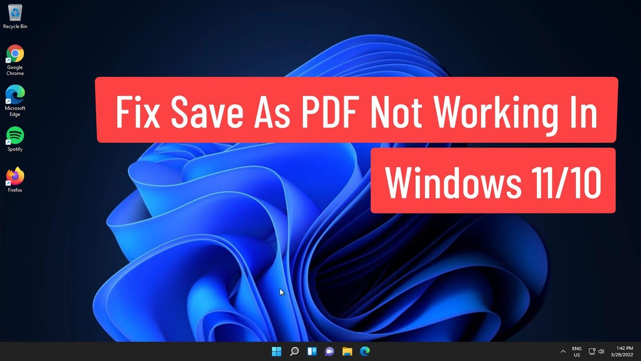 Fix Save As PDF Not Working In Windows 11/10