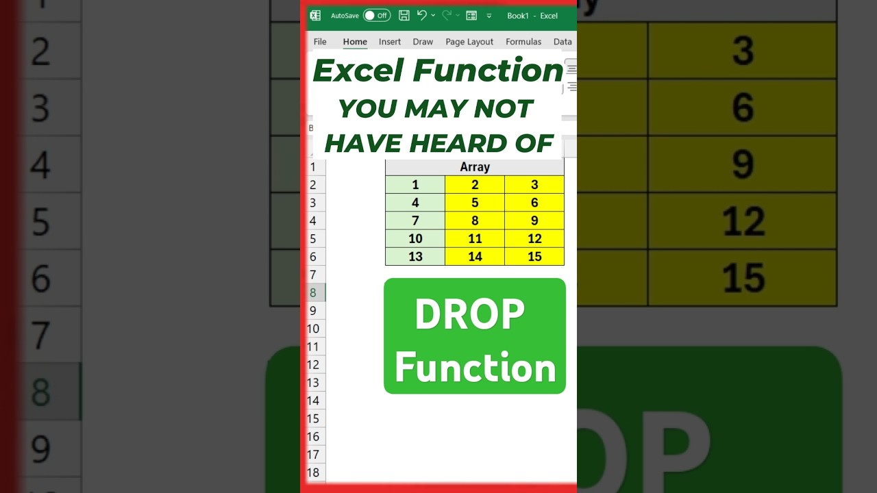 Excel DROP Function Explained in 60 Seconds! ✂️