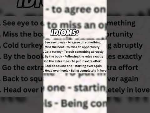 English Idioms and their meanings #englishlearning #idioms #advancedenglish #englishshorts #ielts