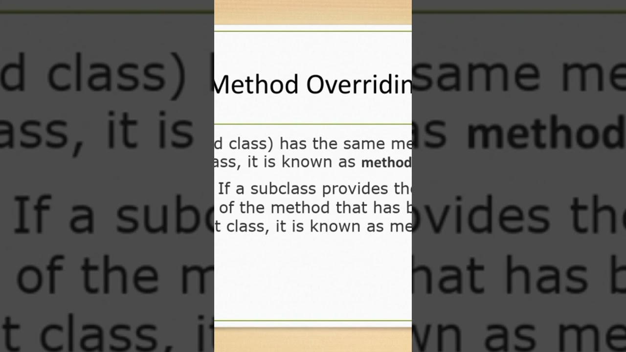 Method overriding short | Java programming language | Malayalam Tutorial