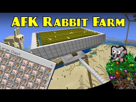EASY AFK Rabbit Farm | Minecraft Farm Tutorial | MCPE XBOX PS SWITCH