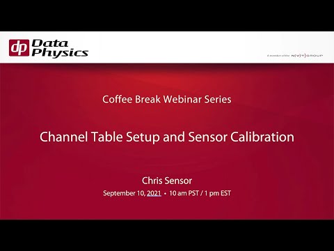 Channel Table Setup and Sensor Calibration