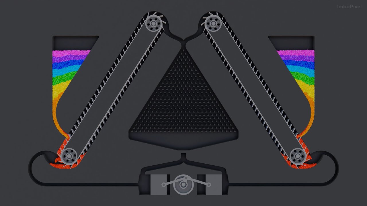 Particle fluid. Elevator. Simulation [21]