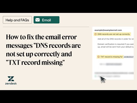 How to fix the email error messages "DNS records are not set up correctly and "TXT record missing"