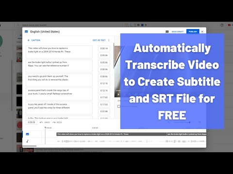 Automatically Transcribe Video to Create Subtitle and SRT File for FREE!