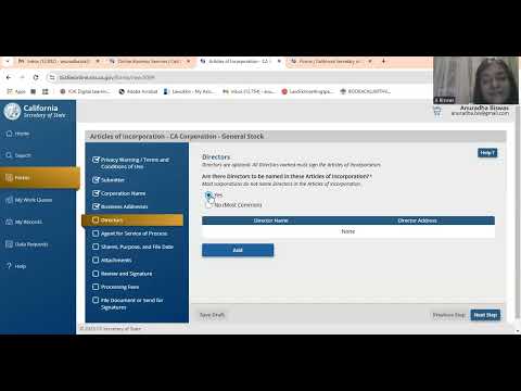 How to register Articles of Incorporation in the state of California.