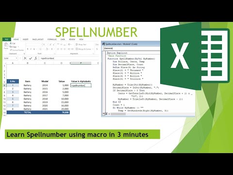 How to use Spellnumber function in excel using macro in your local currency.