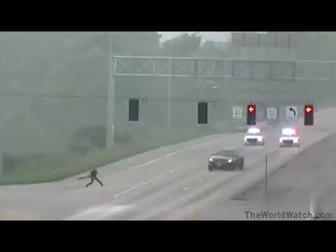 Police Officer tries to Stop Chase with Spikes and it Ends For Him (USA)