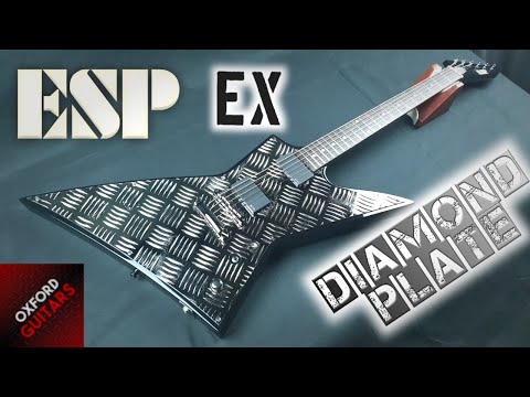 ESP EX Explorer Black Diamond Plate 2012 Neck Through EMG | Reverb
