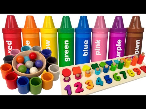 Rainbow Balls and Cups - Learn Colors, Numbers, and Spanish Words for Toddlers and Babies!