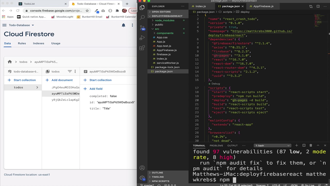 Deploy React Firebase App to github.io