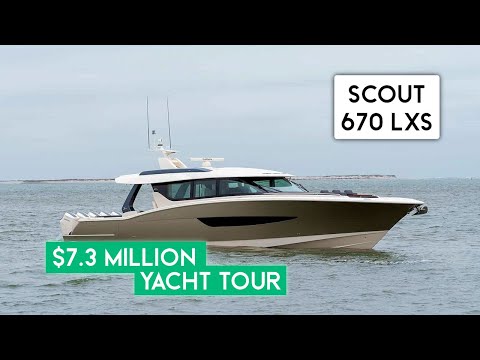 $7.3M - 2025 Scout 670 LXS World Debut Luxury Center Console Yacht Walkthrough Tour