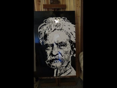 Mark Twain cut out of paper