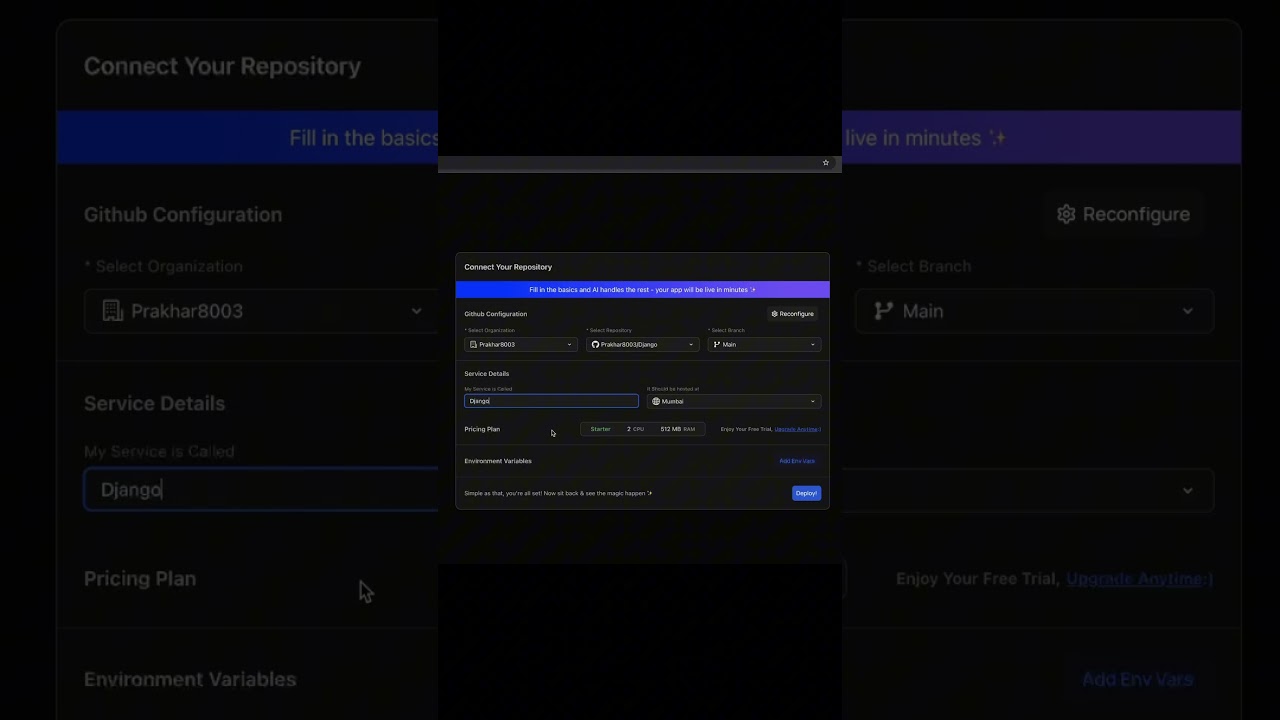 Deploy Django App Free in 5 Minutes | No DevOps Needed
