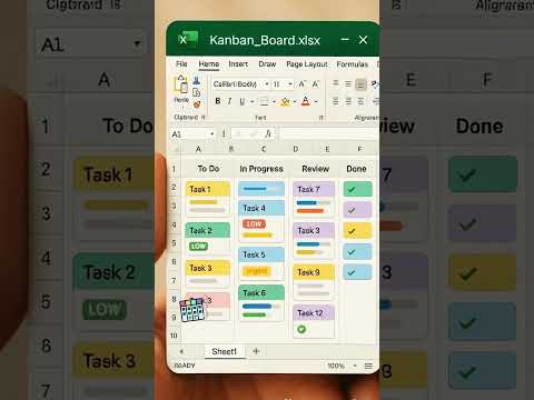 Kanban Board #exceltemplate #projectmanagement #exceltips #excel #kanbanboard #business