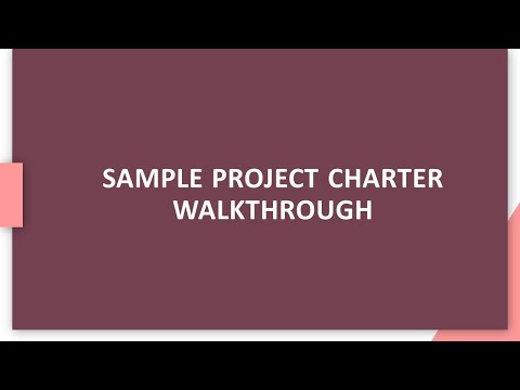 Sample project charter walkthrough