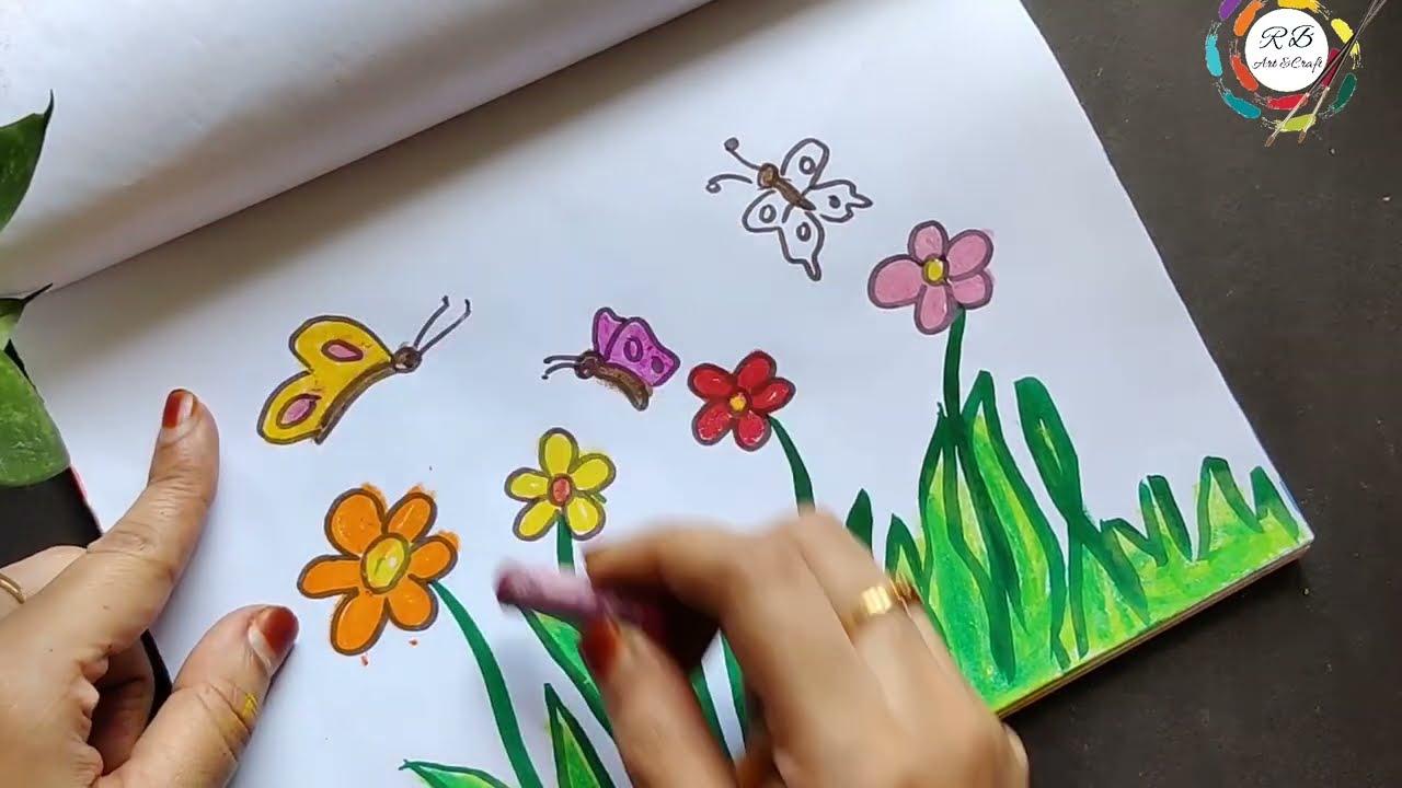 Easy Spring Season drawing | How  To Draw Spring Season | Easy drawing for kids