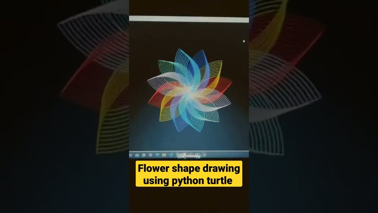 Flower Shape Drawing Using Python Turtle | Coding Status Video | Instagram Reels | WhatsApp Status |