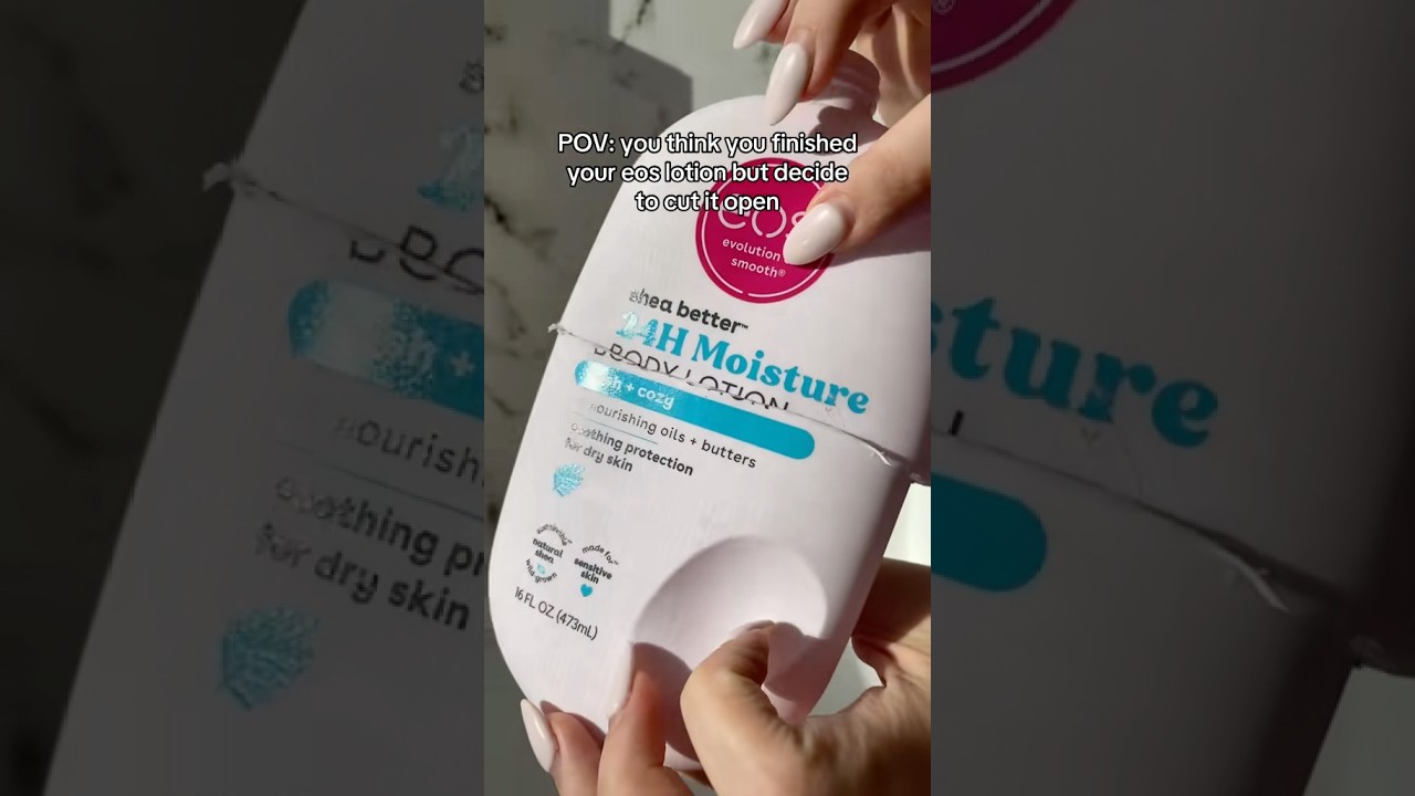 Cut open eos lotion 🧴 #eos #bodylotion #skincare #trendingshorts