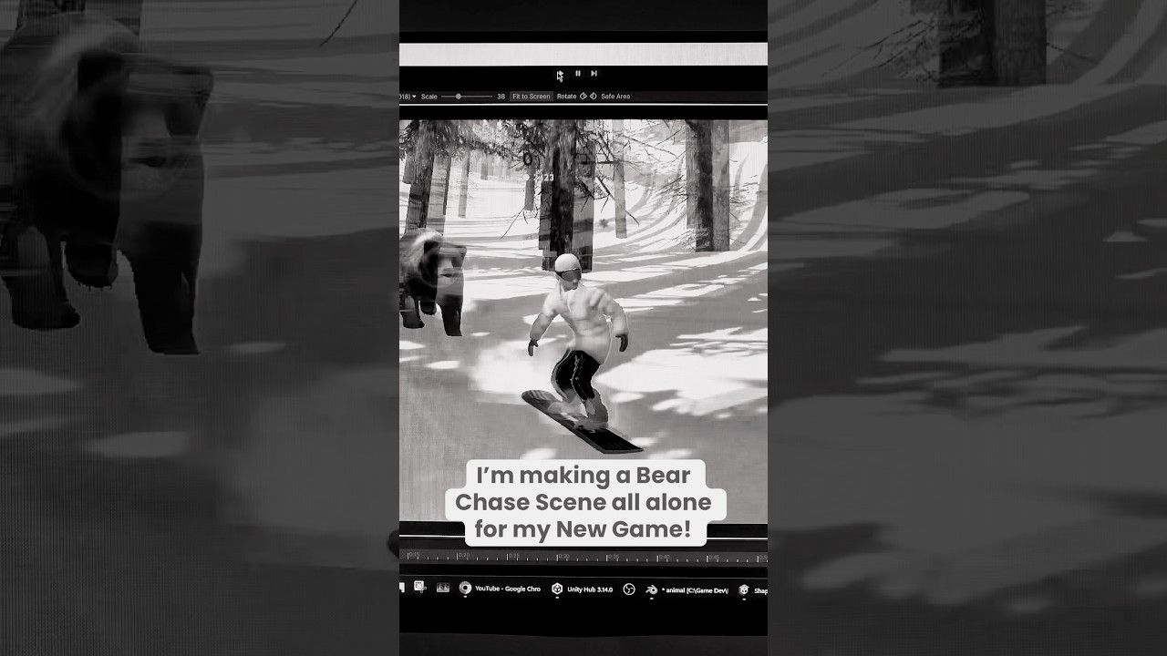 Creating a Bear Chase Scene for my new game #shorts #gaming #gamedev #indiegame #gameplay