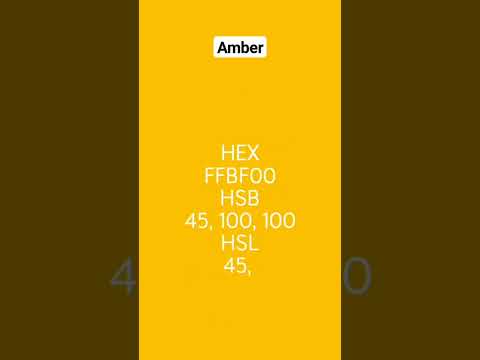 HTML color code Amber | HEX Codes #yellow #asmr #shorts