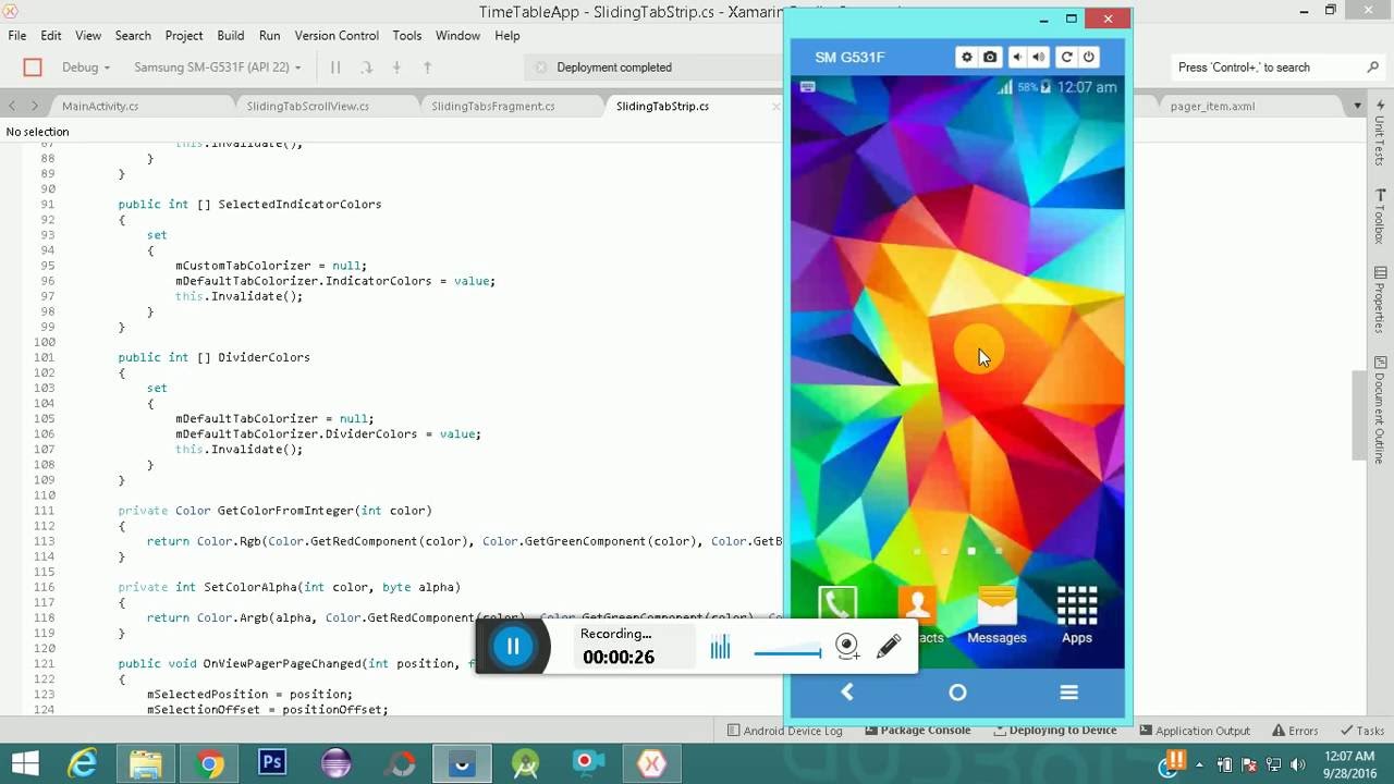 Xamarin Fragment Swipeable Views Android