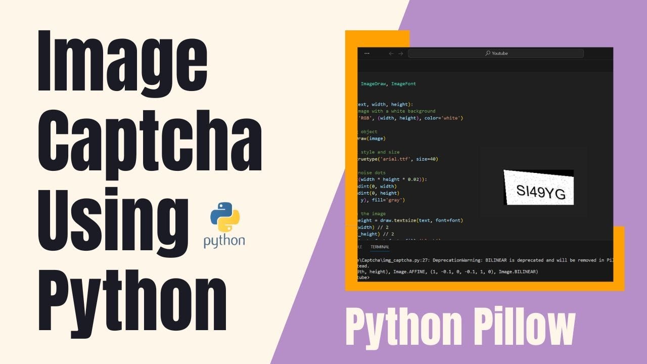 Image Captcha In Python |  Generate Image Captcha using python | #imgcaptcha #captcha