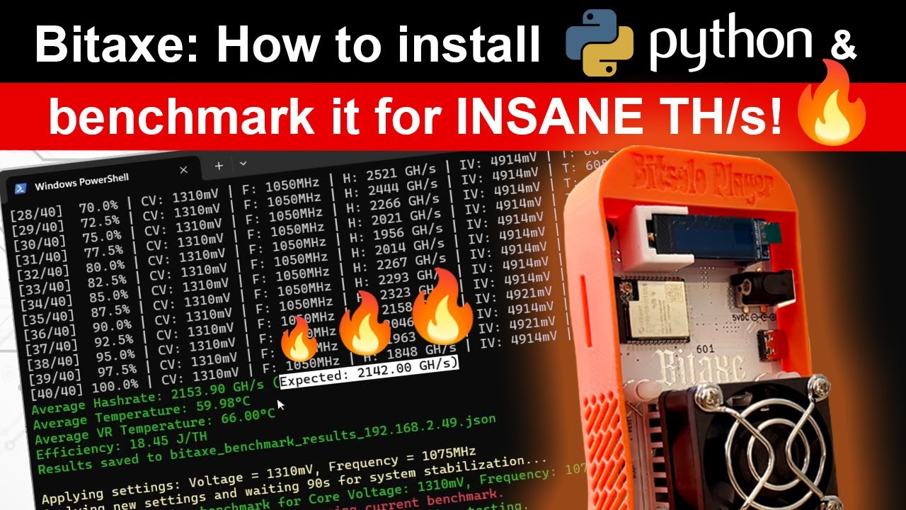 Bitaxe: How to Install Python and Benchmark for MAXIMUM TH/s!