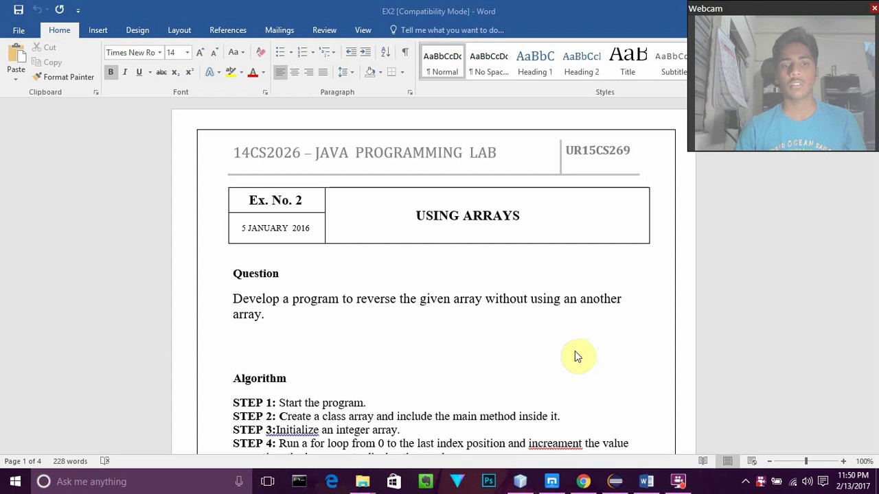 java program to reverse an array without using another array